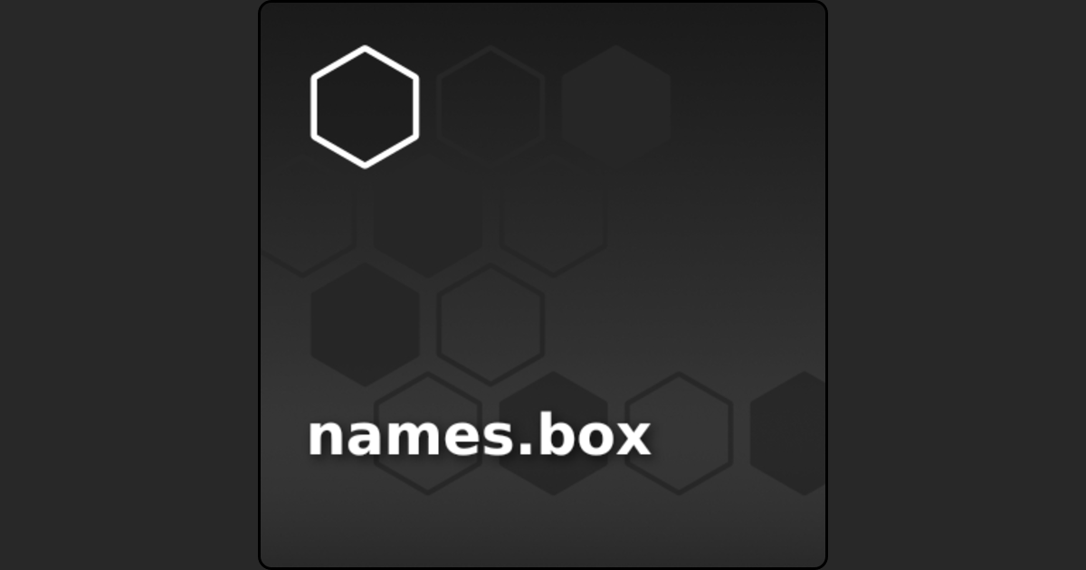 names.box - Profile | .box